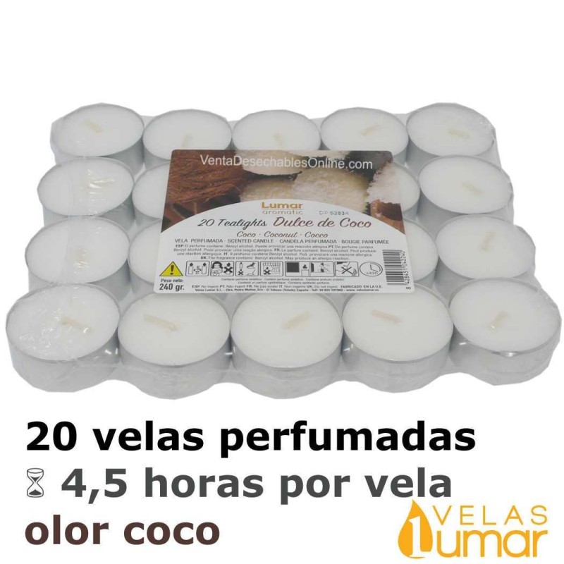 20 velas aromáticas con olor a Coco