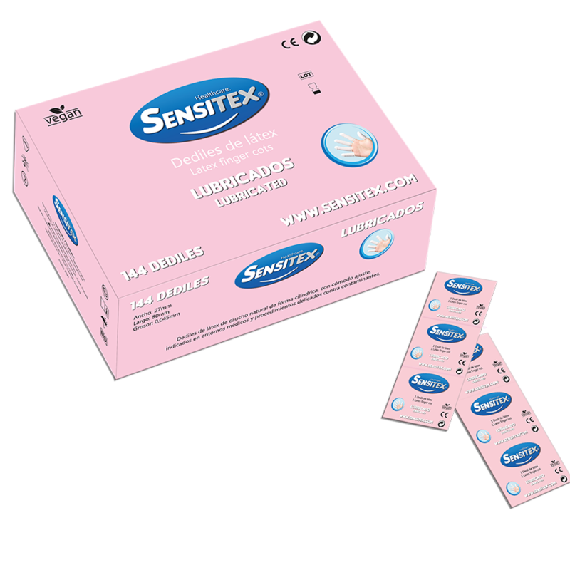 144 Dediles Lubricados Dedos Marca Sensitex